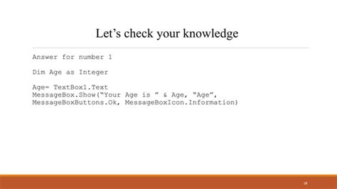 Net Technologies Messagebox Using Visual Basicpptx