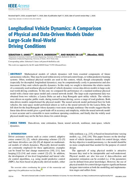 pdf longitudinal vehicle dynamics a comparison of physical and data