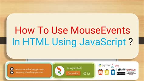 How To Use Mouseevents In Html Using Javascript Javascript Html5 Css3 Kayyum698