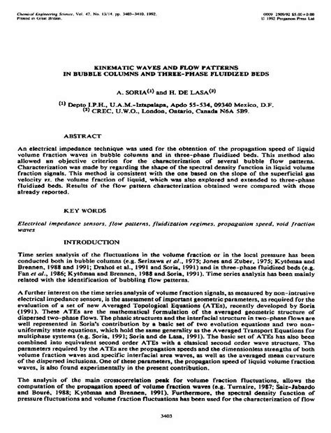 Pdf Kinematic Waves And Flow Patterns In Bubble Columns And Three