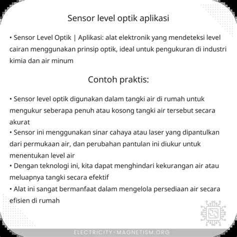 Sensor Level Optik Aplikasi