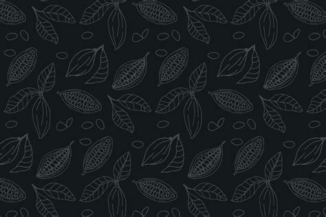 cocoa beans and cocoa leaves seamless pattern 35145246 vector art at