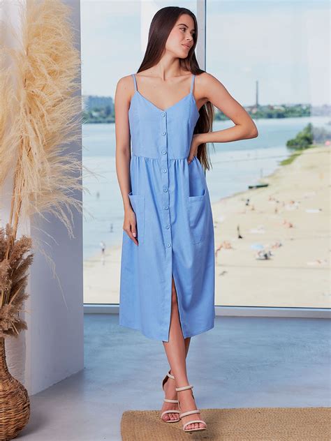 Літній сарафан з льону 3935 купити в Києві Україні ціна фото