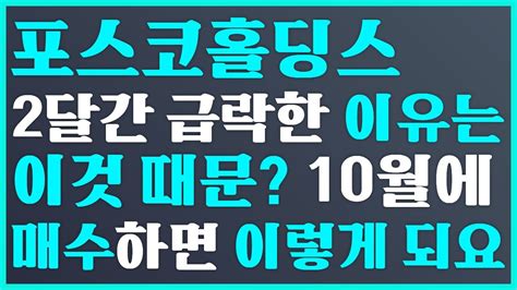 🥇포스코홀딩스 2달간 급락한 이유는 이것 때문 10월에 매수하면 이렇게 되요 💝 Posco홀딩스 주가 전망 에코프로 주가 전망