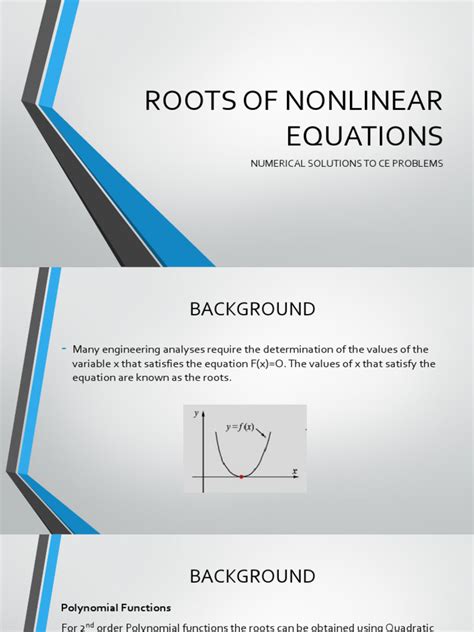 Roots Of Nonlinear Equations 1 Pdf Numerical Analysis Mathematical Objects