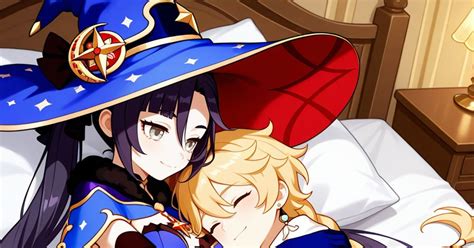 レオタード Aether X Mona Cuddling Time Aether Archiveのイラスト Pixiv
