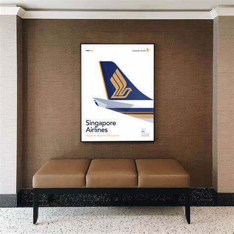 Singapore Airlines Aviation Poster Etsy