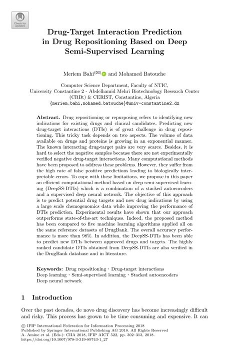 Pdf Drug Target Interaction Prediction In Drug Repositioning Based On