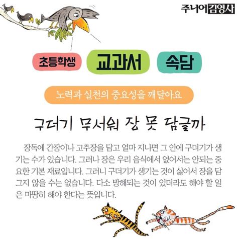 「초등학생 교과서 속담」구더기 무서워 장 못 담글까