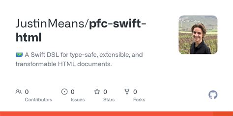 GitHub JustinMeans Pfc Swift Html A Swift DSL For Type Safe Extensible And Transformable