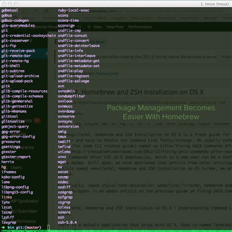 Iterm Homebrew And Zsh Installation On Os X