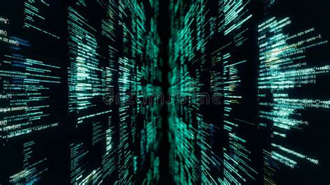 Source Codes In Cyberspace On Black Background Animation Stock Video Video Of Concept Matrix