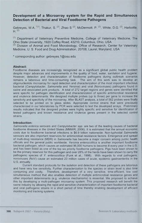 Pdf Development Of A Microarray System For The Rapid And Simultaneous