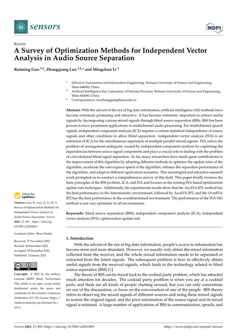 Pdf A Survey Of Optimization Methods For Independent Vector Analysis