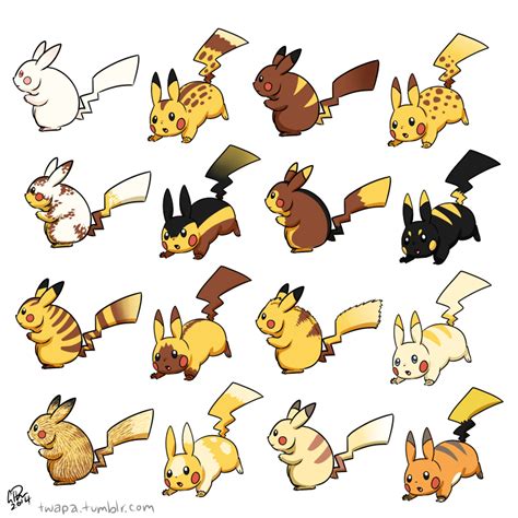 Pikachu Variants By Twapa On Deviantart