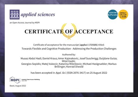 Collaborative Publication Applied Sciences Journal Mdpi Pro²future