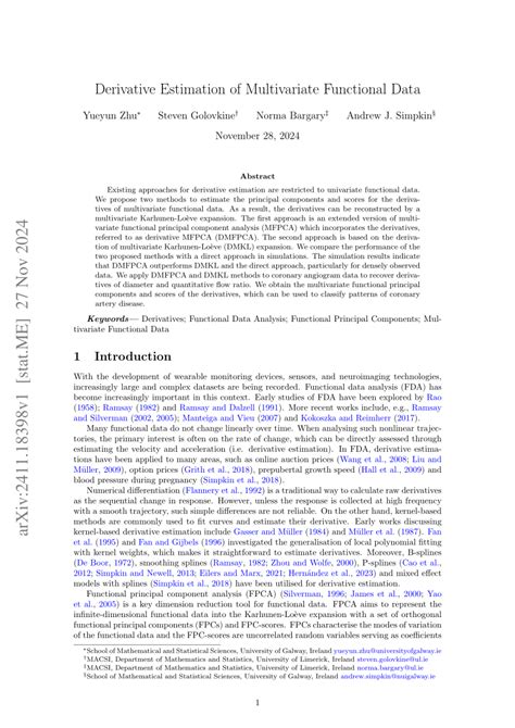 pdf derivative estimation of multivariate functional data