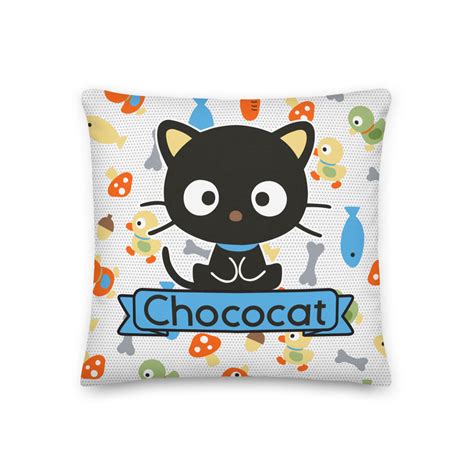 Chococat Fish And Acorns 18 Square Pillow