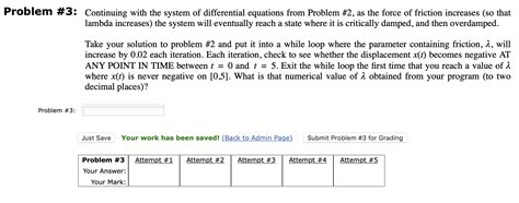 Solved Problem 2 We Can Deal With Second Order Odes As A