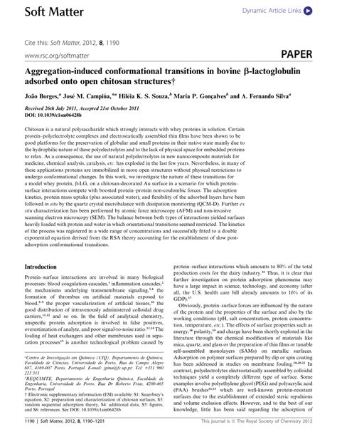 Pdf Aggregation Induced Conformational Transitions In Bovine Beta