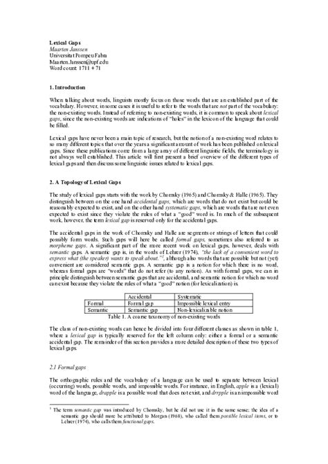 Pdf Lexical Gaps 3