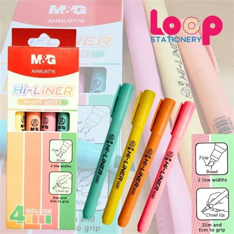 Mandg Highlight Pen Hi Liner Pastel Colours Chisel Tip Pen Penyerlah 荧光笔 Shopee Malaysia