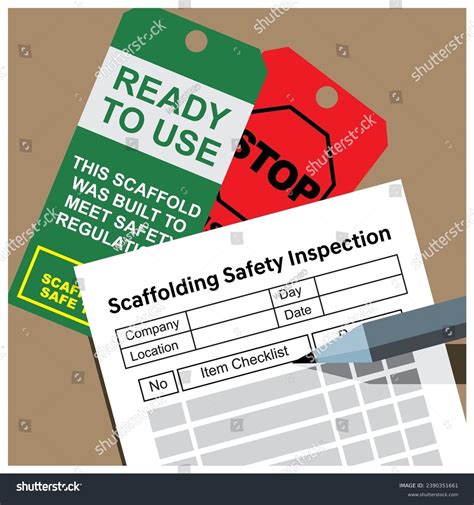 Scaffolding Safety Inspection Checklist Document Green Stock Vector Royalty Free 2390351661