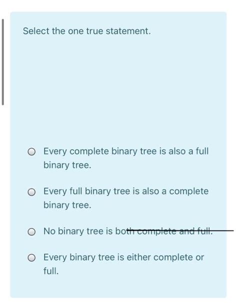 solved select the one true statement o every complete