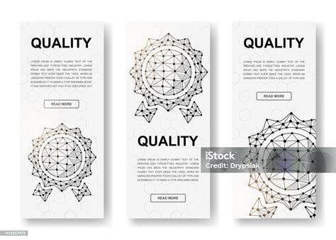 세 개의 수상 메달 다각형 수직 배너 세트 3d 연결된 점으로 낮은 폴리 기호를 보상합니다 홈페이지 디자인을 위한 수직 그림