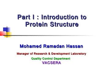 Part I Introduction To Protein Structure PPT Chemistry Science