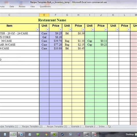 Free Recipe Costing Spreadsheet Db Excel Com