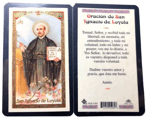 Prayer Card Oracion De San Ignacio De Loyola Spanish Laminated Hc9 116