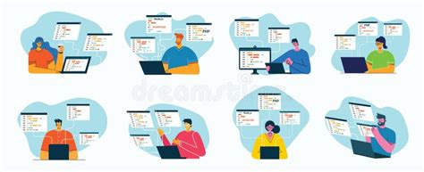 Programming and Coding, Website Development, Web Design.Flat Design Modern Vector Illustration ...