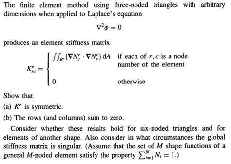The Finite Element Method Using Three Noded Triangles