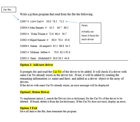 Solved Car No Write A Python Program That Read From The Chegg Com