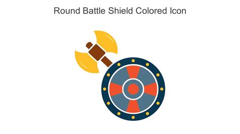 Round Battle Shield Colored Icon In Powerpoint Pptx Png And Editable Eps Format PPT Presentation