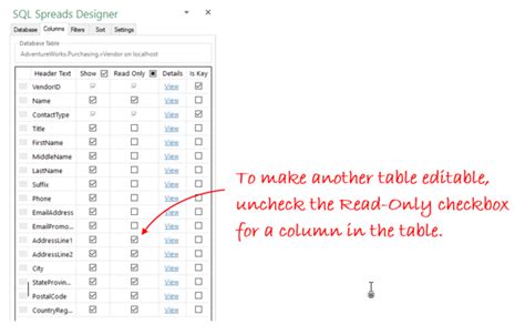 Update Sql Server View Using Excel