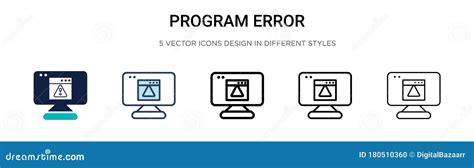 Program Error Icon In Filled Thin Line Outline And Stroke Style