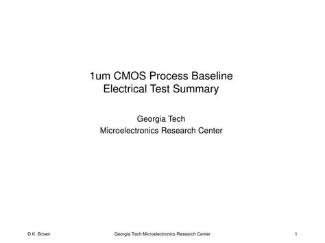 ppt 1um cmos process baseline electrical test summary powerpoint