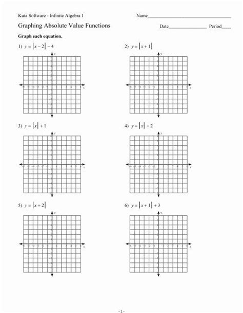Graph Absolute Value Functions Worksheet