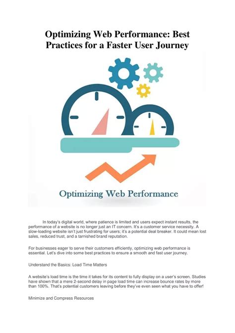 Ppt Optimizing Web Performance Best Practices For A Faster User Journey Powerpoint