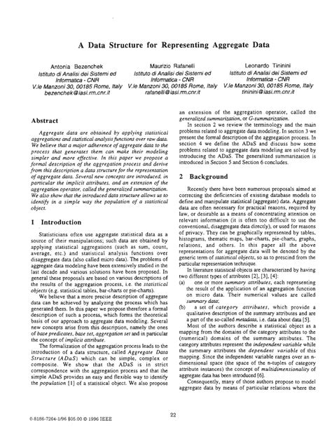 Pdf A Data Structure For Representing Aggregate Data
