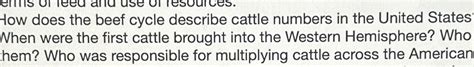 Solved How Does The Beef Cycle Describe Cattle Numbers In