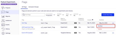 Manage Flags In Optimizely Feature Experimentation