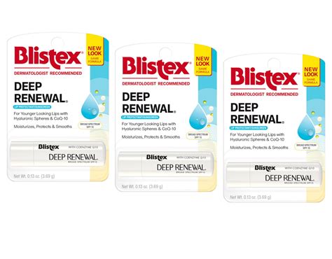 Blistex Deep Renewal Lip Protectant Spf 15 013 Oz Pack Of 3