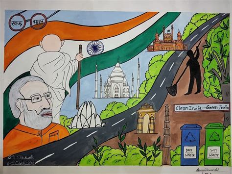 स्वच्छता अभियान पोस्टर Clean India Poster स्वच्छ भारत Drawing