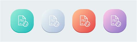 File Transfer Line Icon In Flat Design Style Data Signs Vector