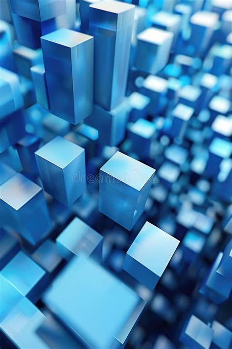 Floating Blue Cubes Stock Illustration Illustration Of Simple 377237832