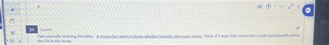 Solved 242 ﻿pointsoperationally Defining Variables ﻿a