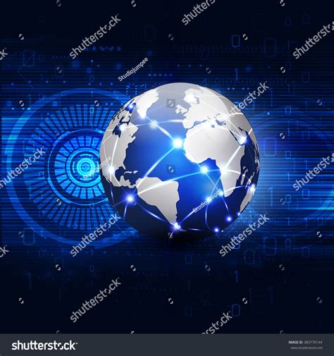 Futuristic World Network Communication Technology Concept Stock Vector Royalty Free 383770144